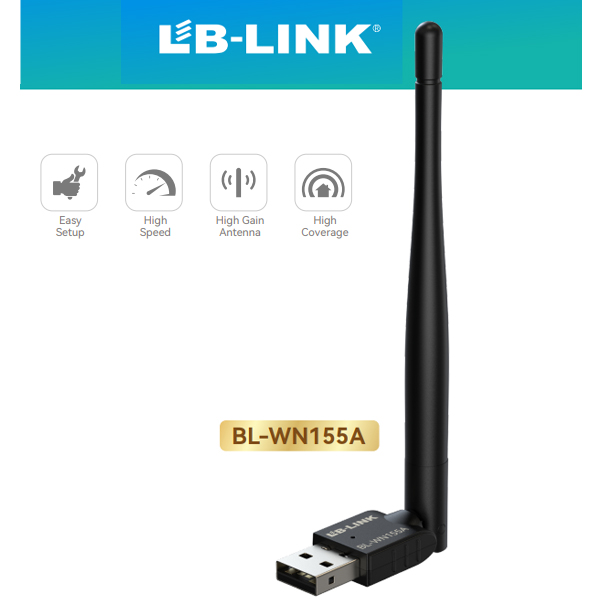 قیمت و خرید کارت شبکه USB ال بی لینک مدل LB-Link WN155-آریا رایانه