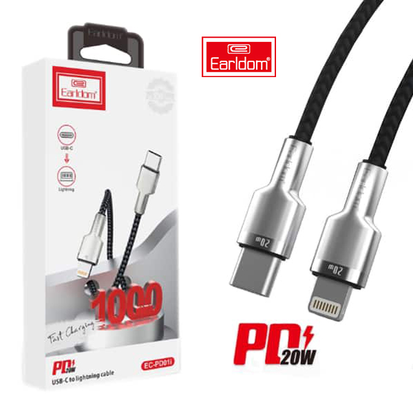 قیمت و کابل فست شارژ TYPE-C به لایتنینگ ارلدام مدل Earldom EC-PD01C-L ...